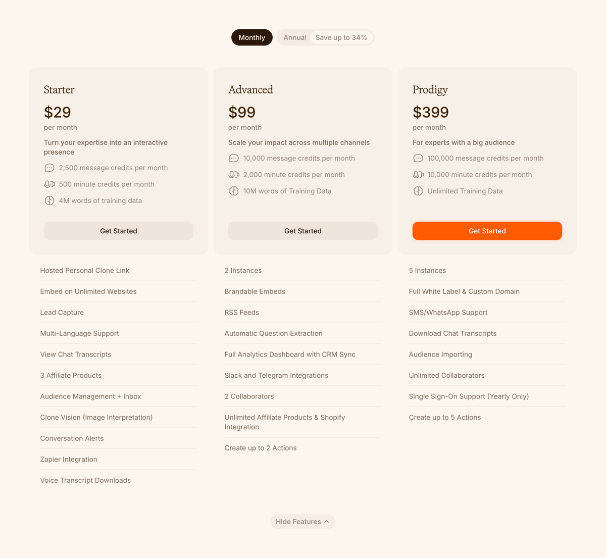 Fyxer Pricing section UI component
